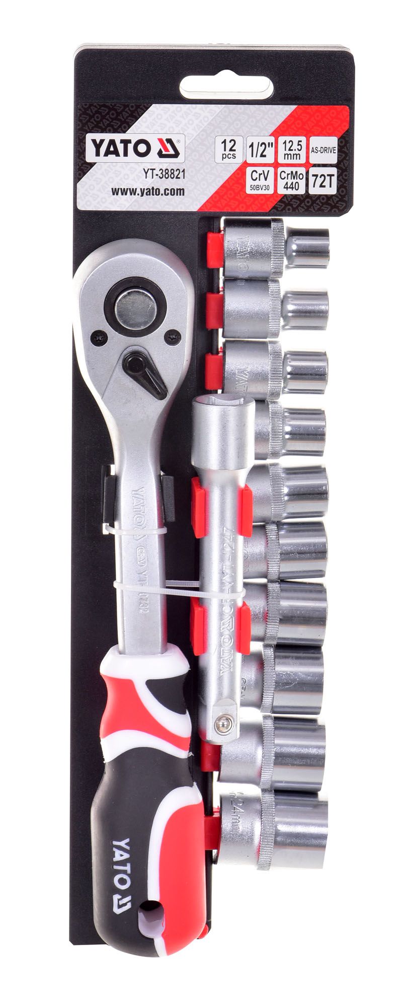 YATO YT-38841 1/4", 3/8", 1/2" Socket wrench set - Topocentras
