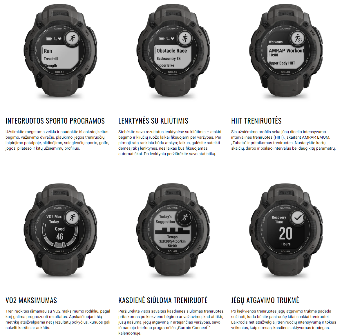 Sportinis laikrodis GARMIN Instinct 2X Solar, Graphite - Topocentras