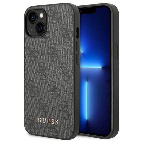 Guess 4G Metal Gold Logo Case for iPhone 14 - Gray - Topocentras