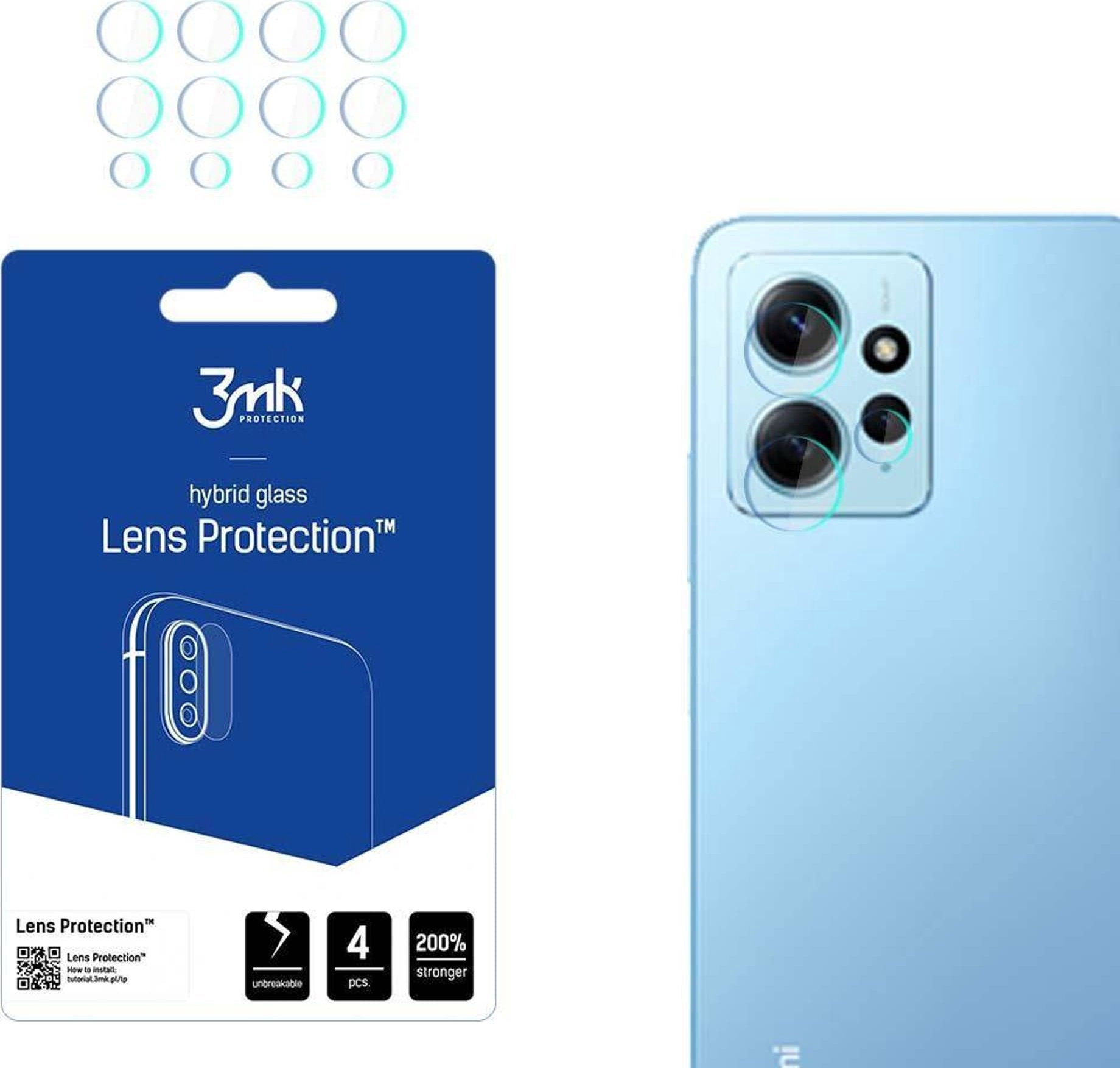 3MK Hybrid Glass Camera / XIAOMI REDMI lens NOTE 12 4G 3mk Flexible ...