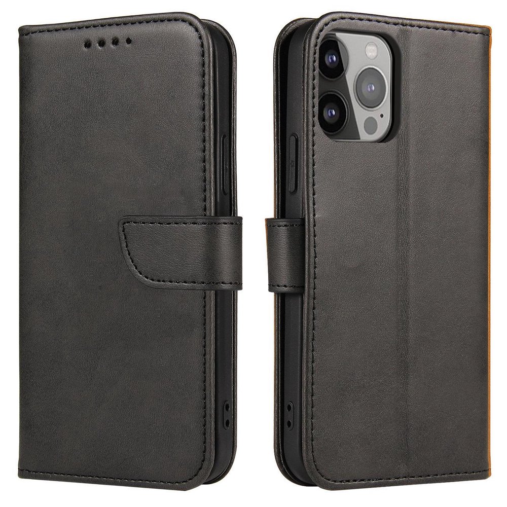 Magnet Case with flap and wallet for Xiaomi Redmi 12 - black - Topocentras