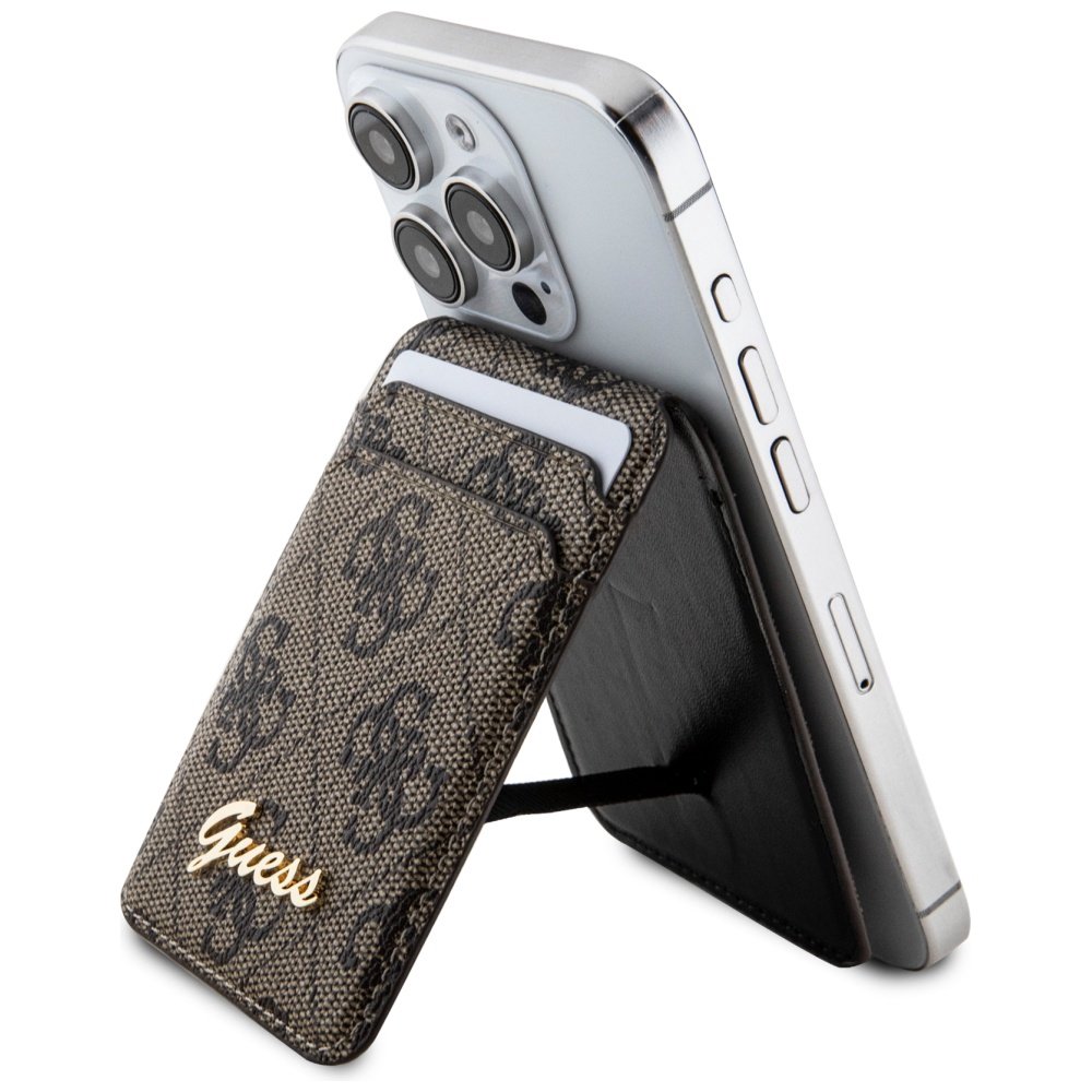 Guess Wallet Card Slot Stand GUWMSHG4SHW case - brown MagSafe 4G ...