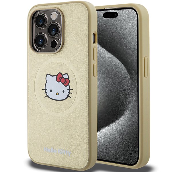 Hello Kitty Leather Kitty Head MagSafe case for iPhone 14 Pro - gold ...
