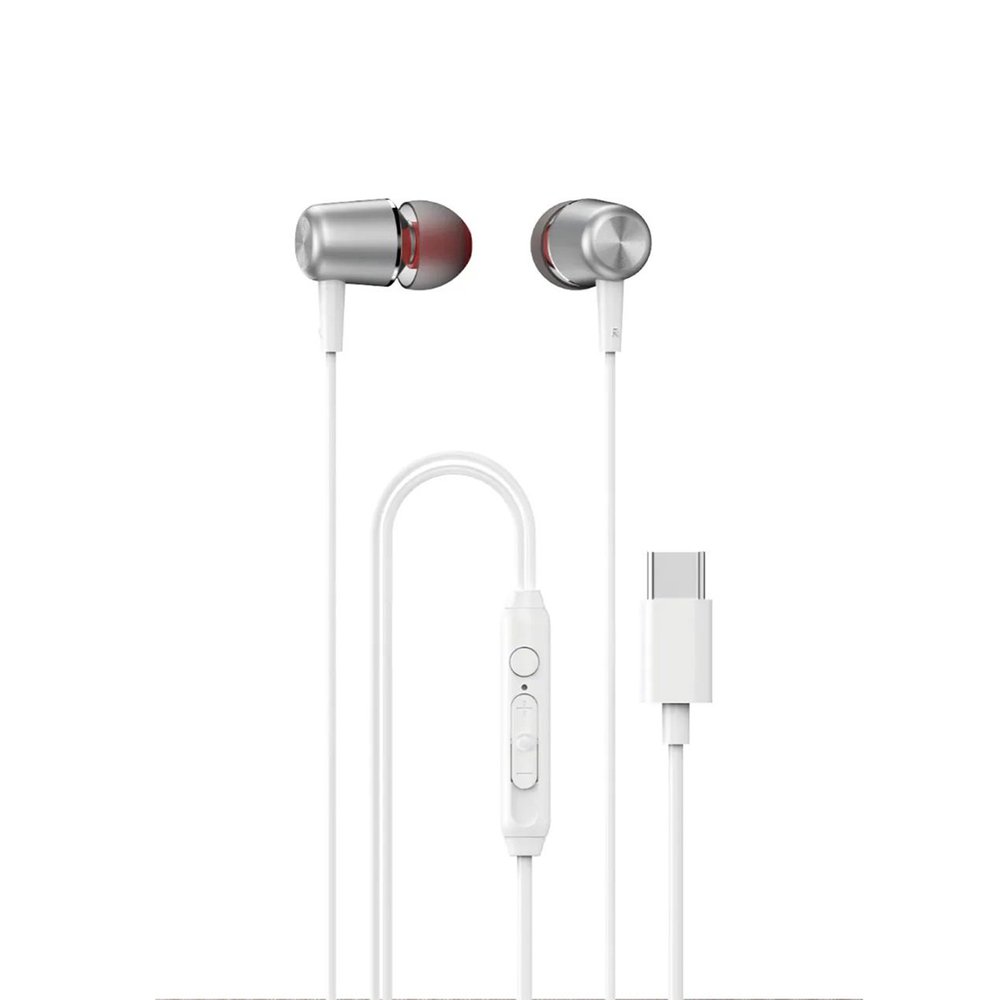 Dudao X1PROT In-Ear Wired USB-C Headphones 1.2m - White - Topocentras