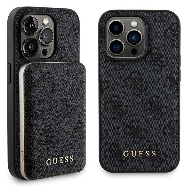 Guess 4G Metal Logo case set for iPhone 14 Pro + 5000mAh MagSafe power ...