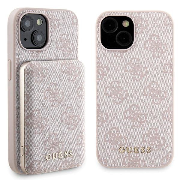 Guess 4G Metal Logo case set for iPhone 15 + 5000mAh MagSafe power bank ...