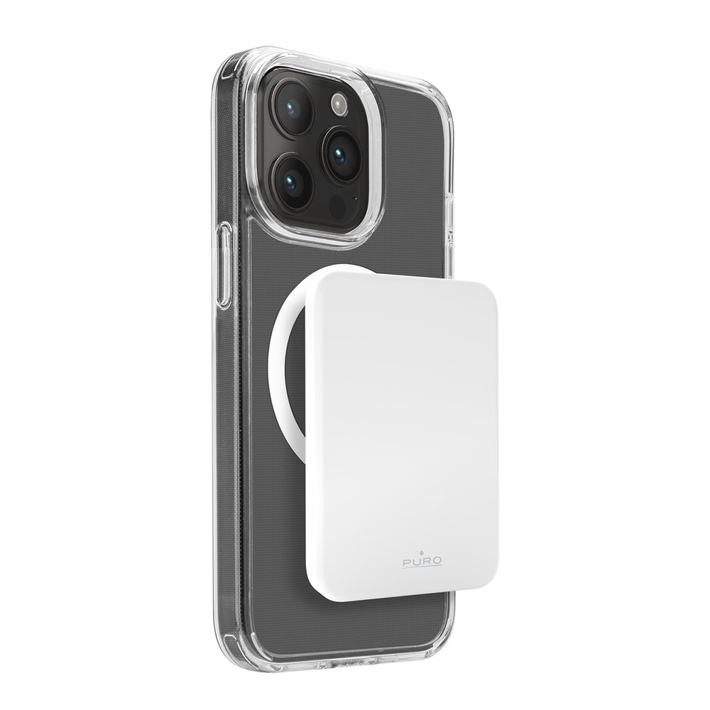 Puro Slim Power Mag 4200mAh Power Bank with MagSafe USB-C - White ...