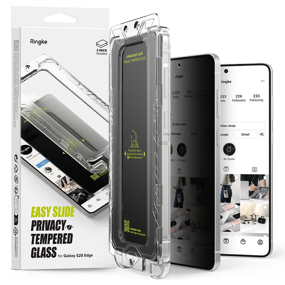 Ringke Easy Slide 2-pack Privacy Glass for Samsung Galaxy S25 Edge ...