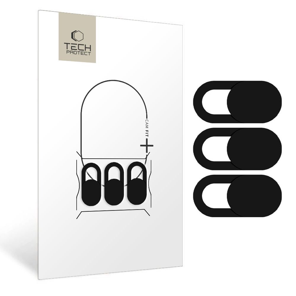 Tech-Protect Cam Fit+ 3-pack laptop camera cover - black - Topocentras