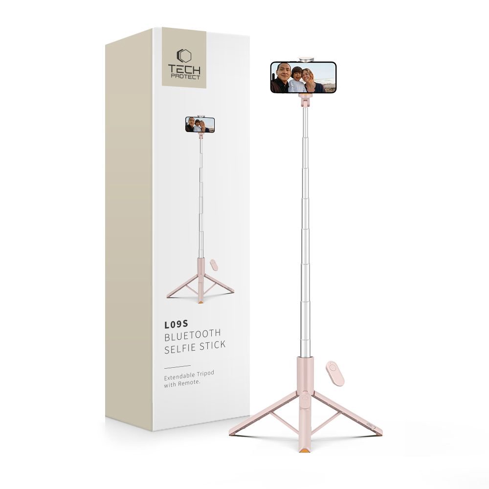 Selfie Stick Tech-Protect L09S with Tripod - Pink - Topocentras