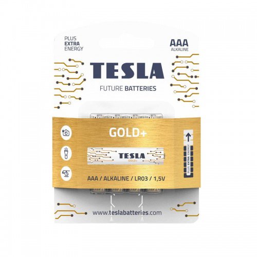 Baterijos Tesla AAA Gold+ Alkaline LR03 1250 mAh (4 vnt) (12030420 ...