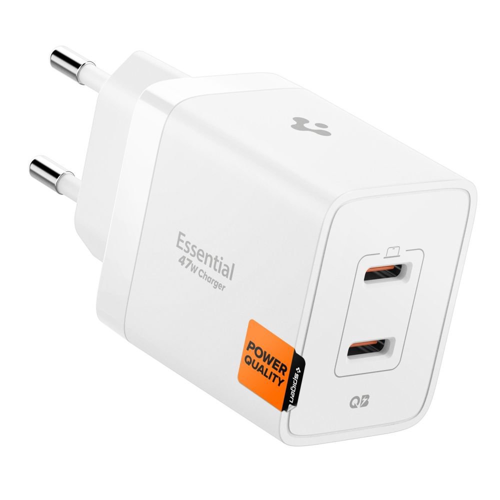 Spigen Essential EE472EU 2-port USC-C 47W wall charger - white ...