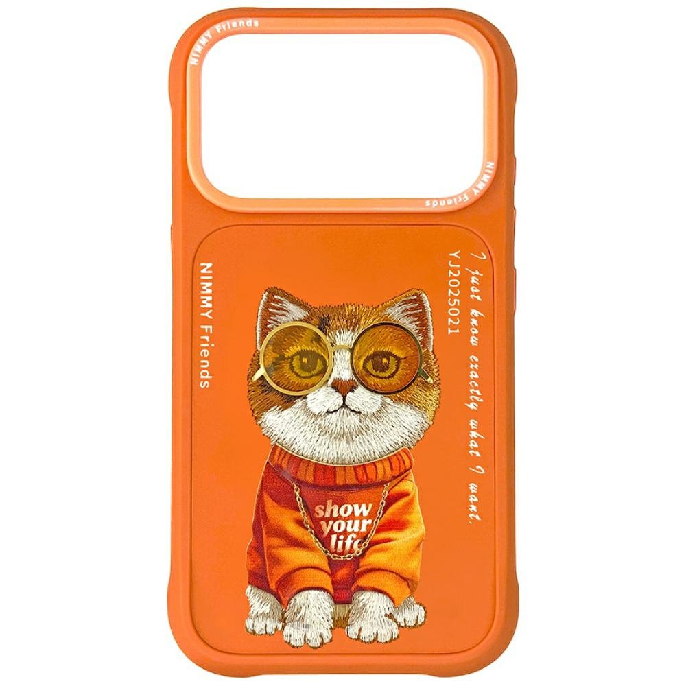 Nimmy Glasses Cool Cat Case for iPhone 17 Pro - Orange - Topocentras