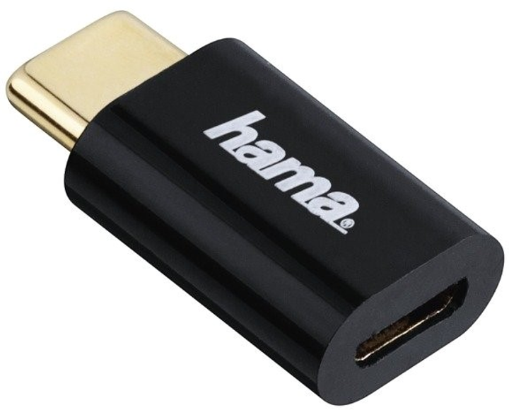 Adapteris Hama 00178399,micro USB to USB Type-C plug,Black - Topocentras