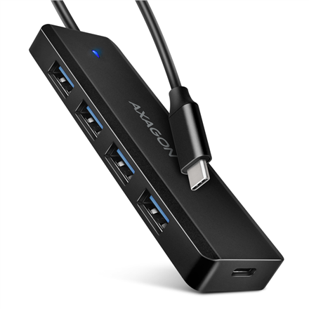 Adapteris ir šokotuvas AXAGON Travel four-port USB-C 5Gbps hub HUE-C1C ...