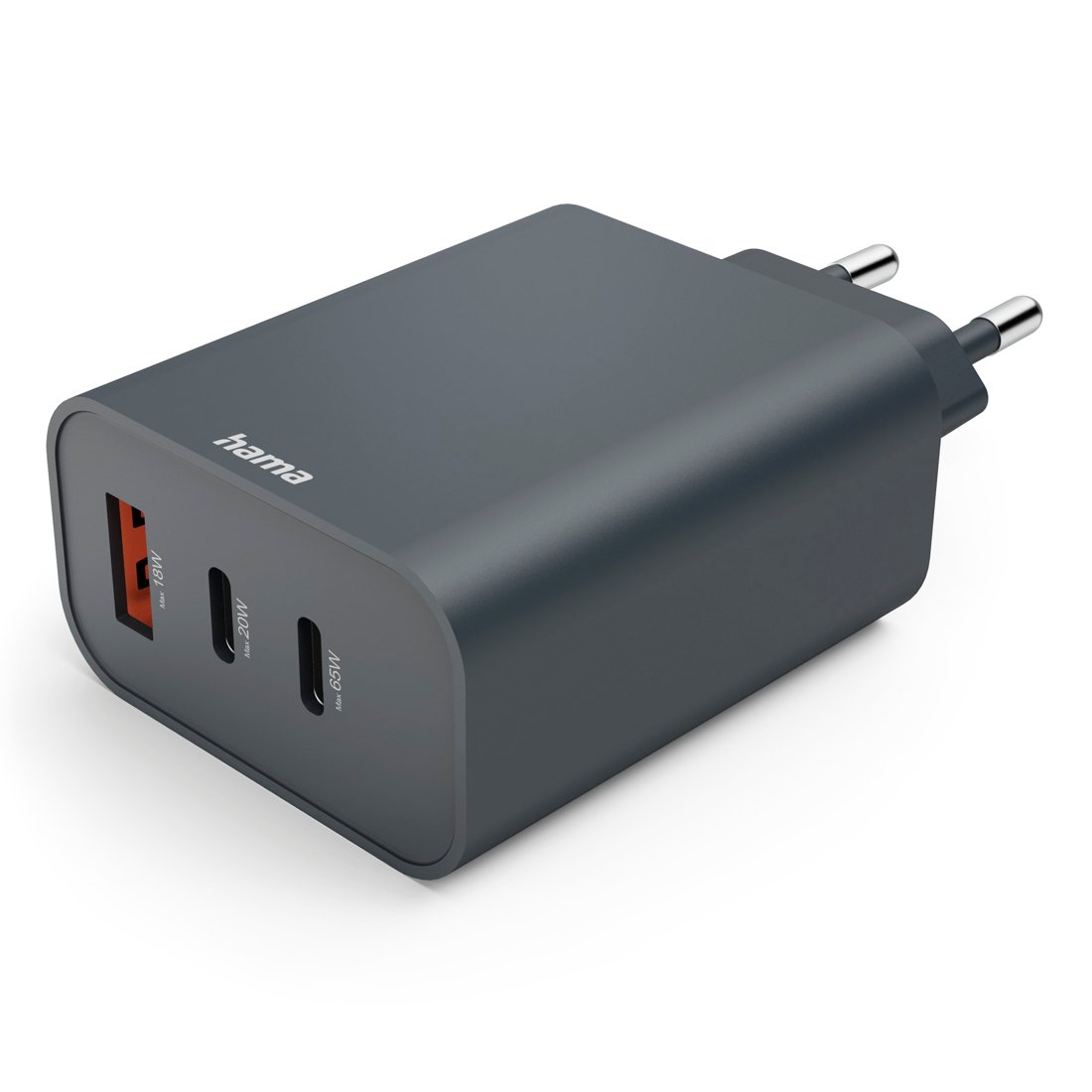Hama 08644500 65W PD Wall Charger 2x USB-C USB-A Fast Charging ...