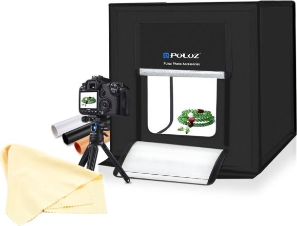 Study Set Puluz Shadowless Tent 60x60x60cm + Led Table Lamps Background ...