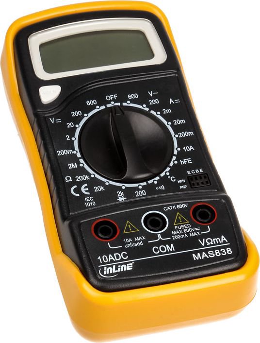 InLine Multimeter with temperature sensor and transistor measurement ...