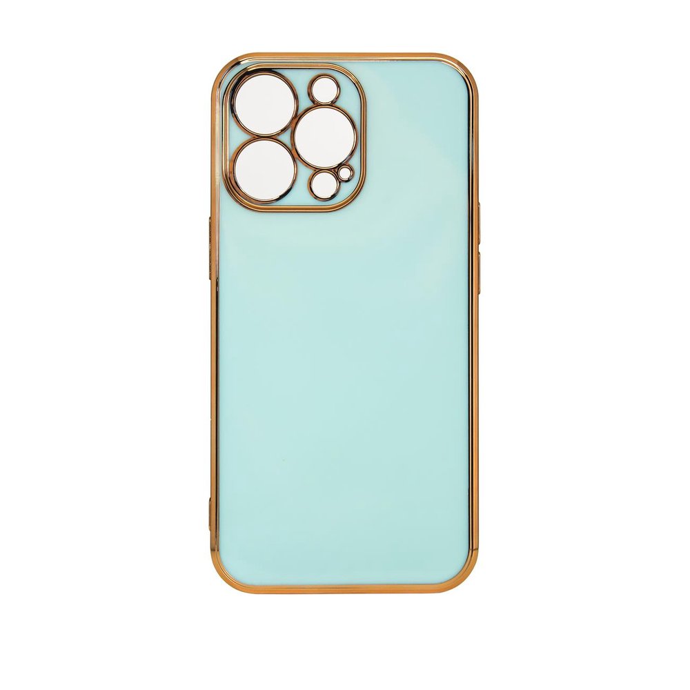 Lighting Color Case for iPhone 12 Pro Max, gel cover with a gold frame ...