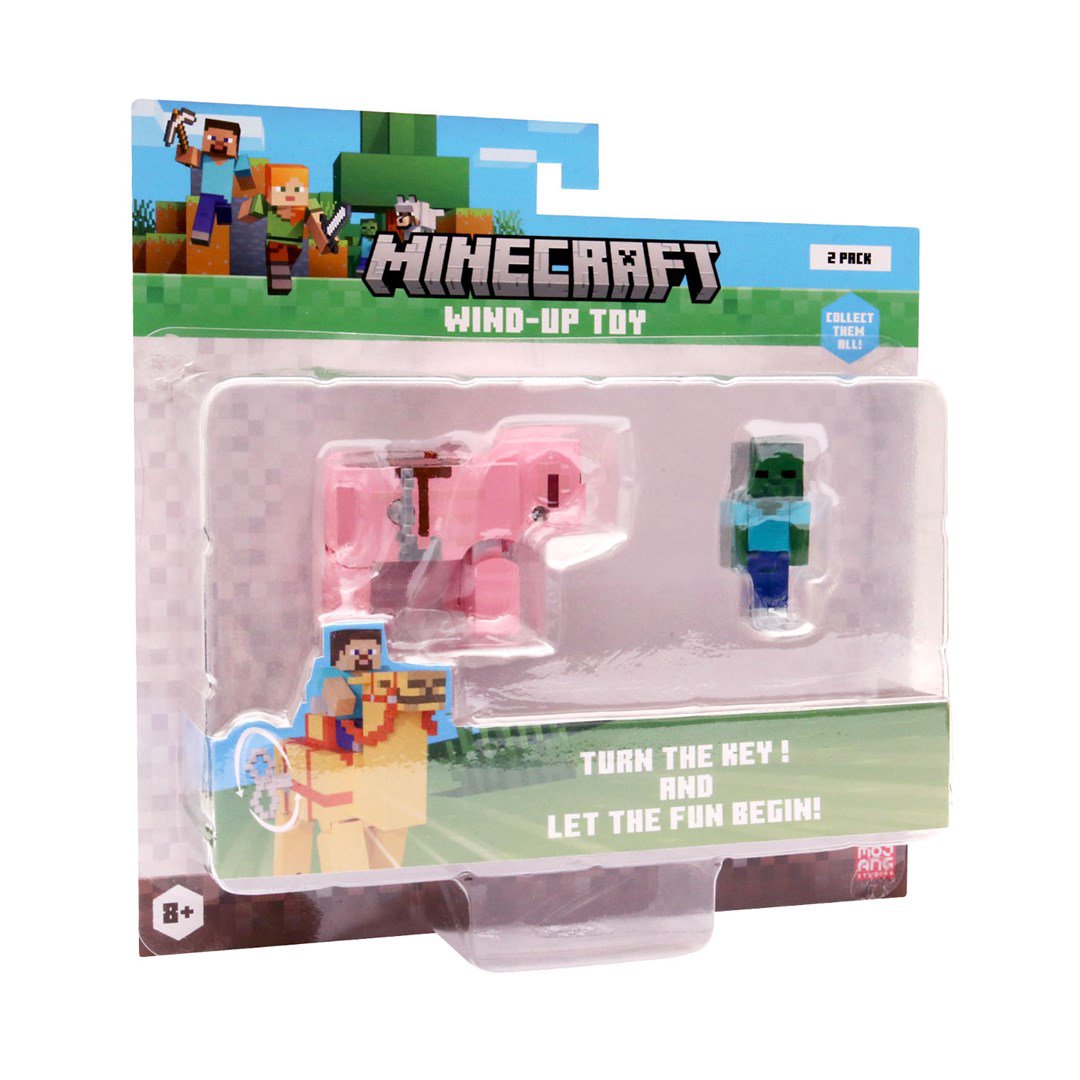 MINECRAFT S2 3D WIND-UP TOY - BABY ZOMBIE & PIG - Topocentras