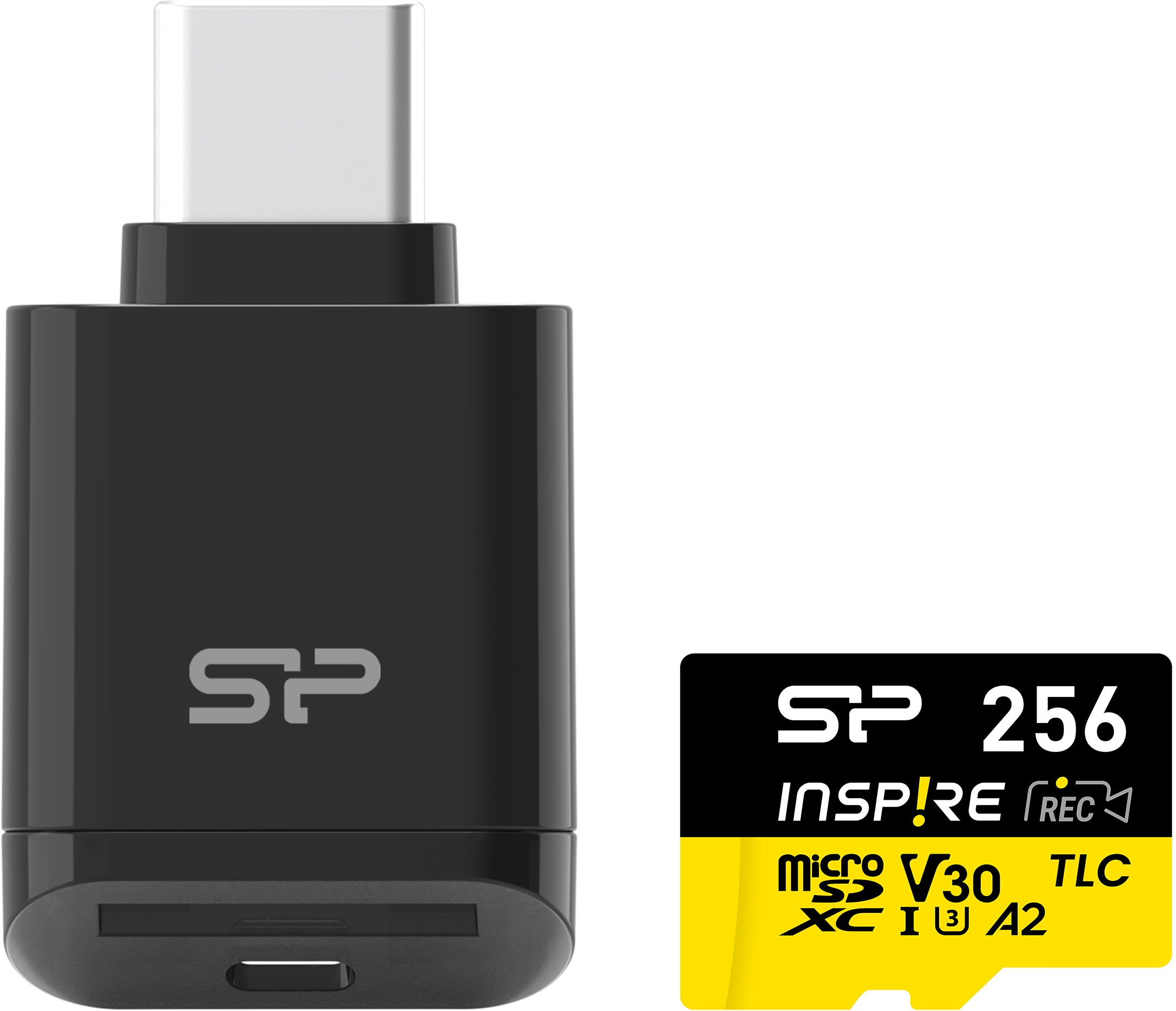 Silicon Power memory card microSDXC 256GB Inspire + card reader ...