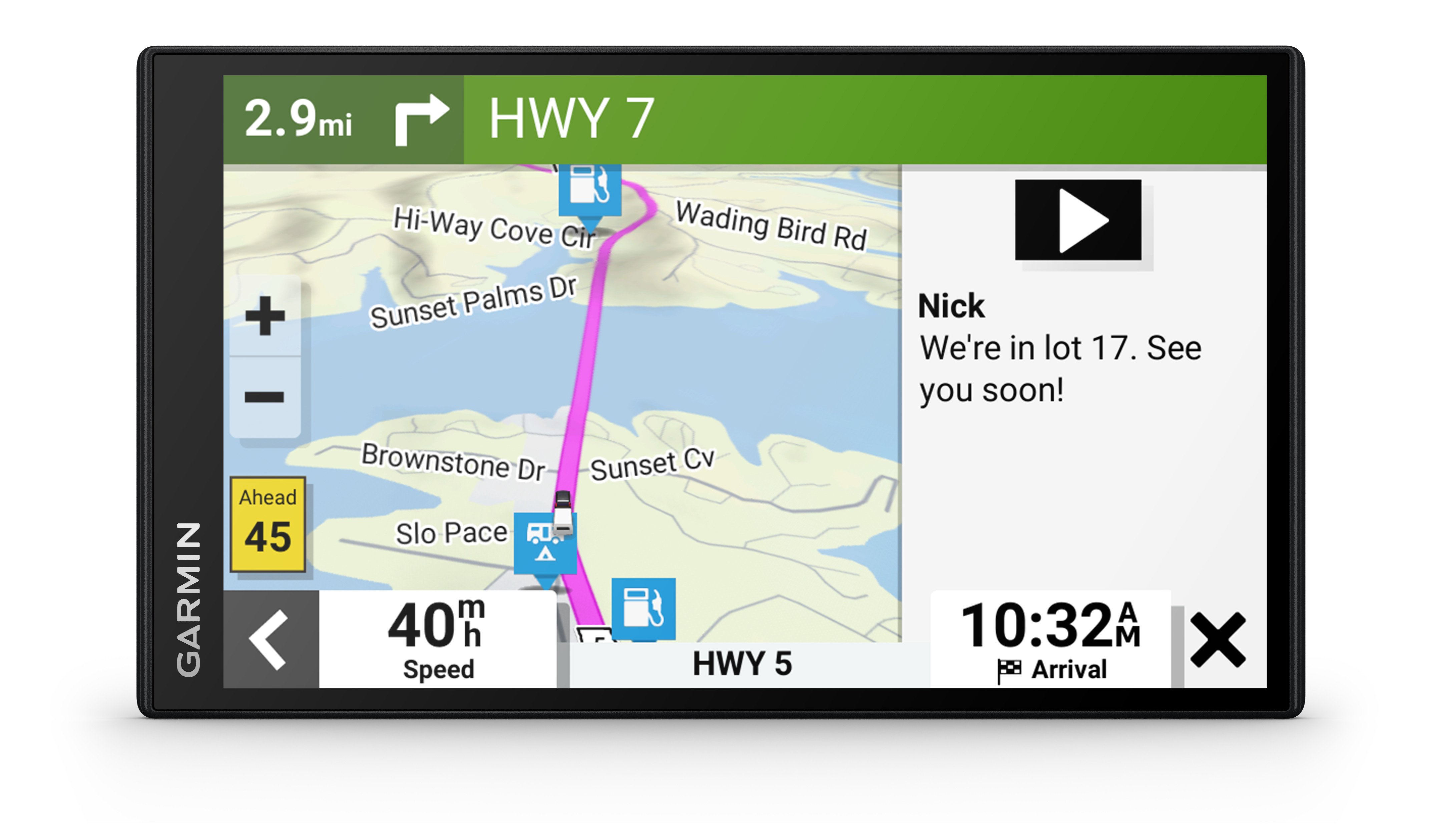 GPS device with 7" touch screen Motorhome or caravan routes Detailed ...