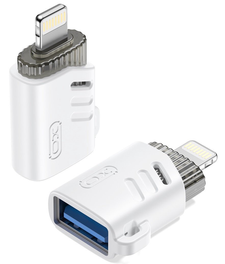 XO adapter USB-Lightning OTG, white (NB256A) - Topocentras