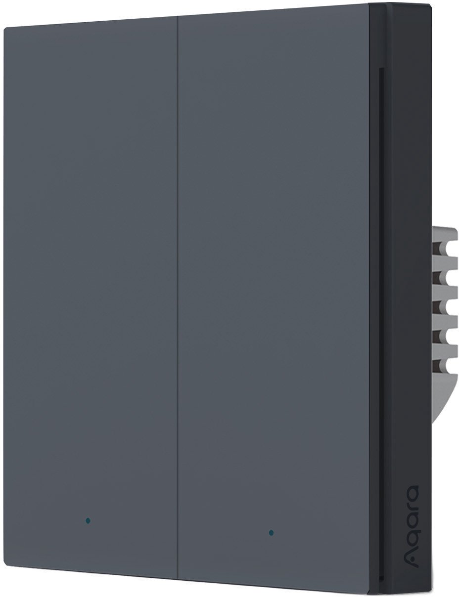 Aqara Smart Wall Switch H1 Double (with neutral), grey - Topocentras