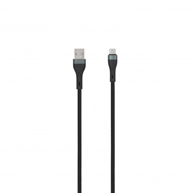 SEEK TOTI USB A to Type-C, 2m Braided Cable 3A, Black - Topocentras