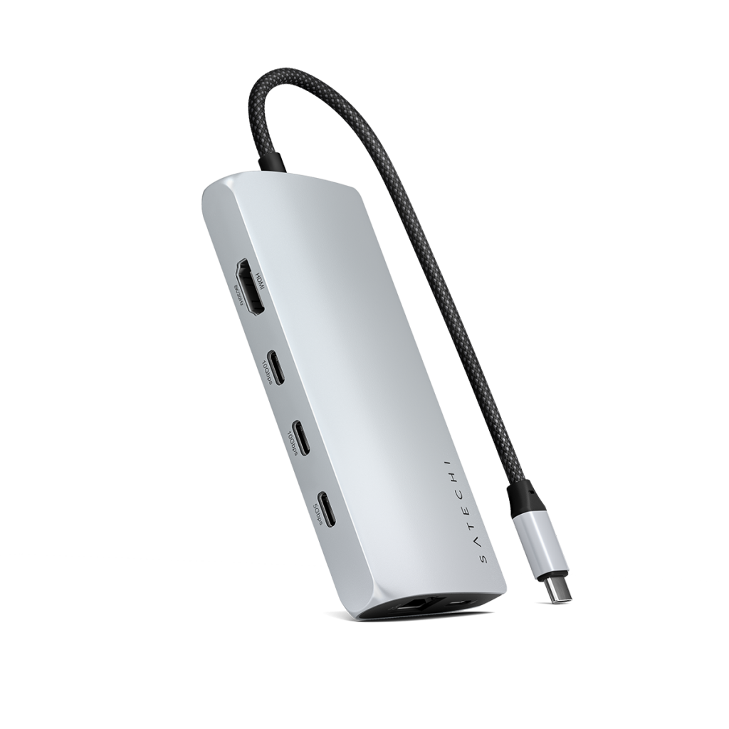 Satechi USB-C Multiport Adapter 8K with Ethernet V3 - Silver - Topocentras