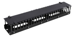 DELTACO 19 "cable handler, metal / plastic, finger channel and lead, 2U ...