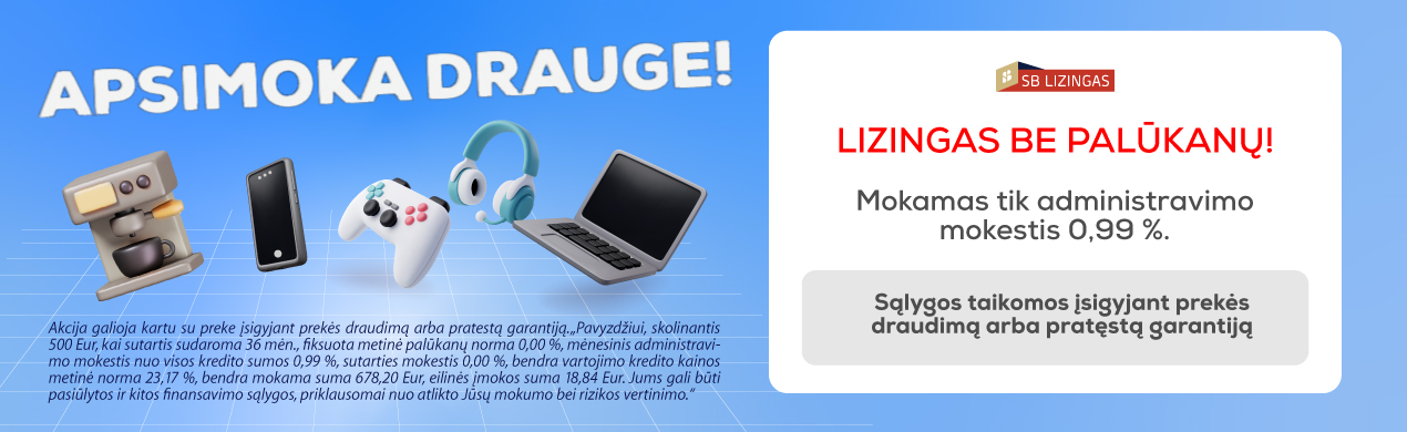 Lizingas be palūkanų!