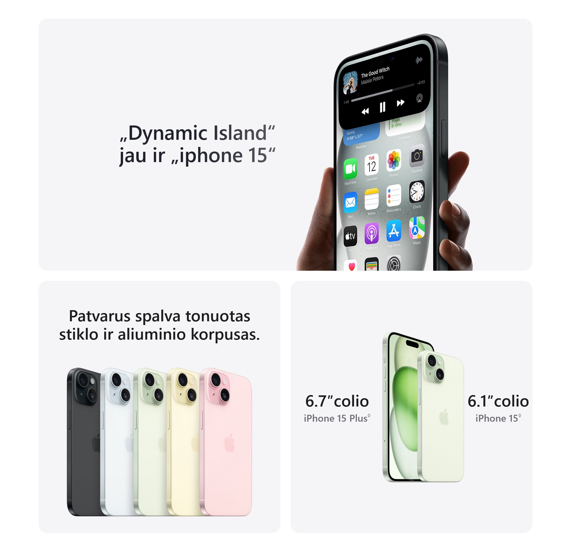 Mobilusis telefonas APPLE iPhone 15 256GB Black - Topocentras