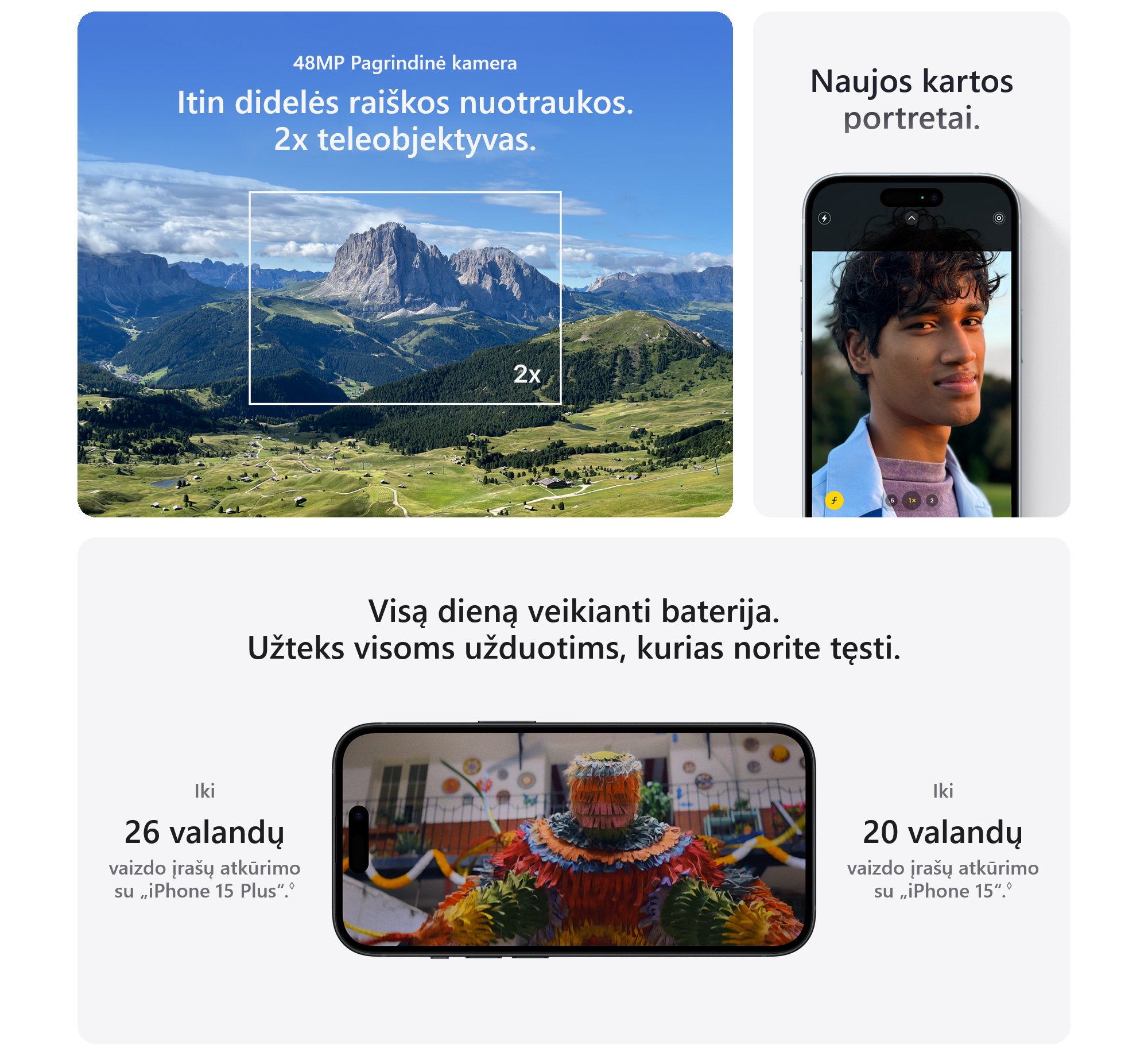 Mobilusis telefonas APPLE iPhone 15 Plus 128GB Black - Topocentras