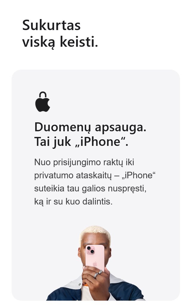 Mobilusis telefonas APPLE iPhone 15 128GB Black - Topocentras