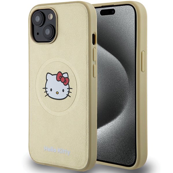 Hello Kitty Leather Kitty Head MagSafe case for iPhone 14 - gold ...