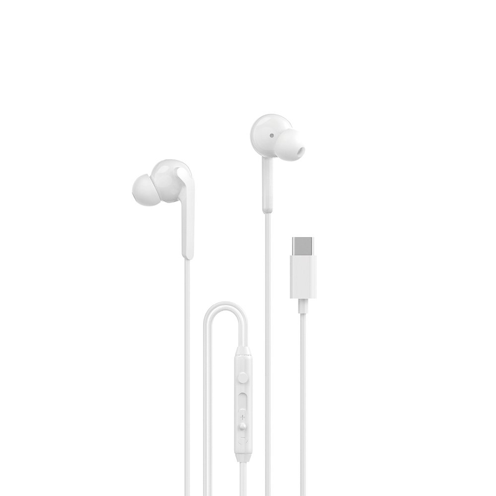 Dudao X3C+ Wired USB-C In-Ear Headphones 1.2m - White - Topocentras
