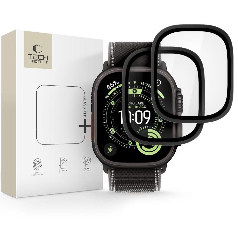 Tech-Protect 2-pack tempered glass for Apple Watch Ultra 49mm - black ...